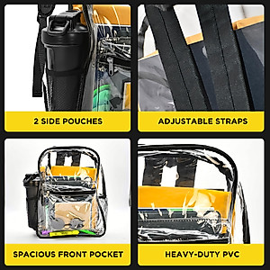 Guard Dog Security Clear Bag - Transparent Backpack for Sports Event and Concerts, 15 x 11 x 5 inches, Small