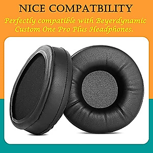 TaiZiChangQin Ear Pads Cushion Memory Foam Replacement Compatible with Beyerdynamic Custom One Pro Plus Headphone (Protein Leather Earpads)
