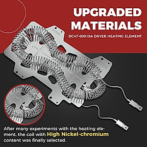 2024 Upgraded DC47-00019A For Samsung Dryer Heating Element dve45r6100w/a3 dve50r5200w/a 3 dv45h7000ew/a2 dv40J3000ew/a 2 dv42h5000ew/a3 dve50m7450w/a3 dv42h5200ew/a3 dvg50r5200w/a3 By Romalon
