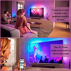 PHILIPS Bluetooth Sound bar for tv, Dolby Atmos Soundbar with Wireless Subwoofer 2.1-Channel Surround Sound System Home Theater Audio Speakers, DTS Play-Fi, Amazon Echo, AirPlay 2,Compatible TAB8405
