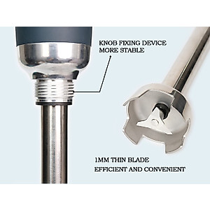 NJTFHU 14 in Heavy Duty Immersion Blender Handheld Kitchen, Hand Blenders for Kitchen, Commercial Mixer Electric, 500W Removable Shaft 2500rpm to 15000rpm, Emulsifier Blender Handheld