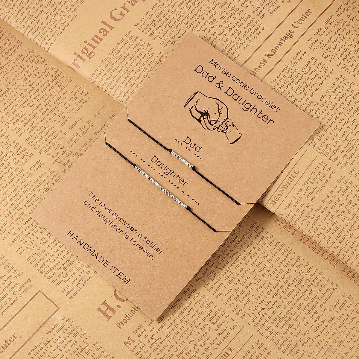 SANNYRA Morse Code Bracelet for Women - Dad Daughter Morse Code Matching Bracelets Jewelry - Couple Matching Secret Message Handmade Bracelet