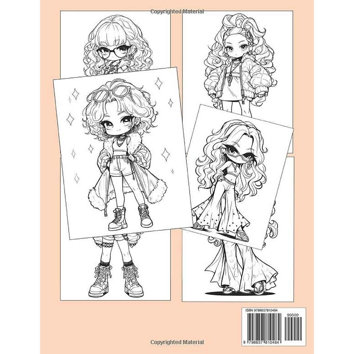 Y2K Chibi Girls Coloring Book: Adorable Cartoon Girls Coloring Pages with Preppy Style Arts for Adults, Teens, and Kids Stress, Fun and Anxiety Relief