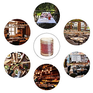 Golden Hobnail Beaded Drinking Glasses Set of 6, 12 oz Vintage Glassware Set Romantic Water Glasses Tumbler, Water Cups, Clear Embossed Glassware Set for Beer, Juice, Cocktail, Soda, Beverages Amber