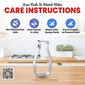 Milk Bottle Cookie Cutter 4.5 Inch – Made in the USA – Foose Cookie Cutters Tin Plated Steel – Milk Bottle Cookie Mold