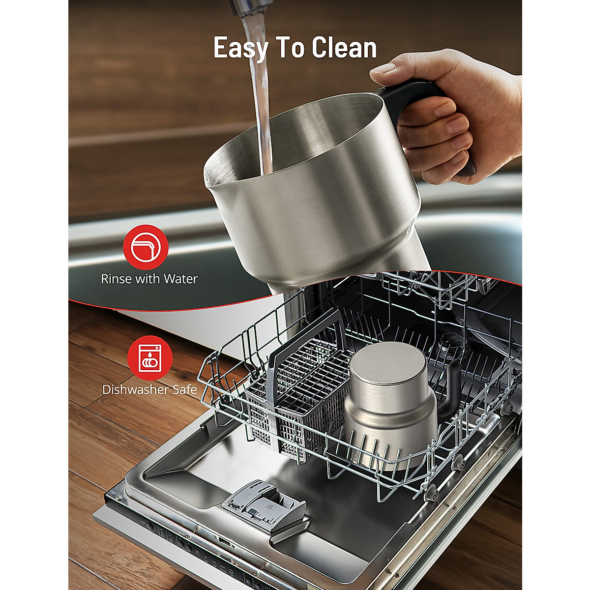 Paris Rhône Detachable Milk Frother Accessories, Chocolate Cover, Frothing whisks and Holder for PE-MF005