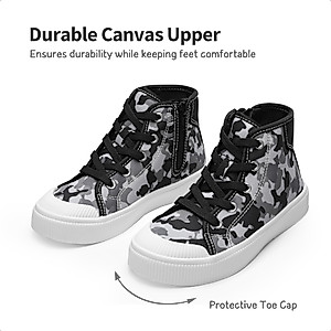 DREAM PAIRS Kids Sneakers Little Boys Girls High Top Canvas Shoes LilLegends CourtStar Casual Walking Shoes,Size 2 Little Kid,Black CAMO,SDFS2326K