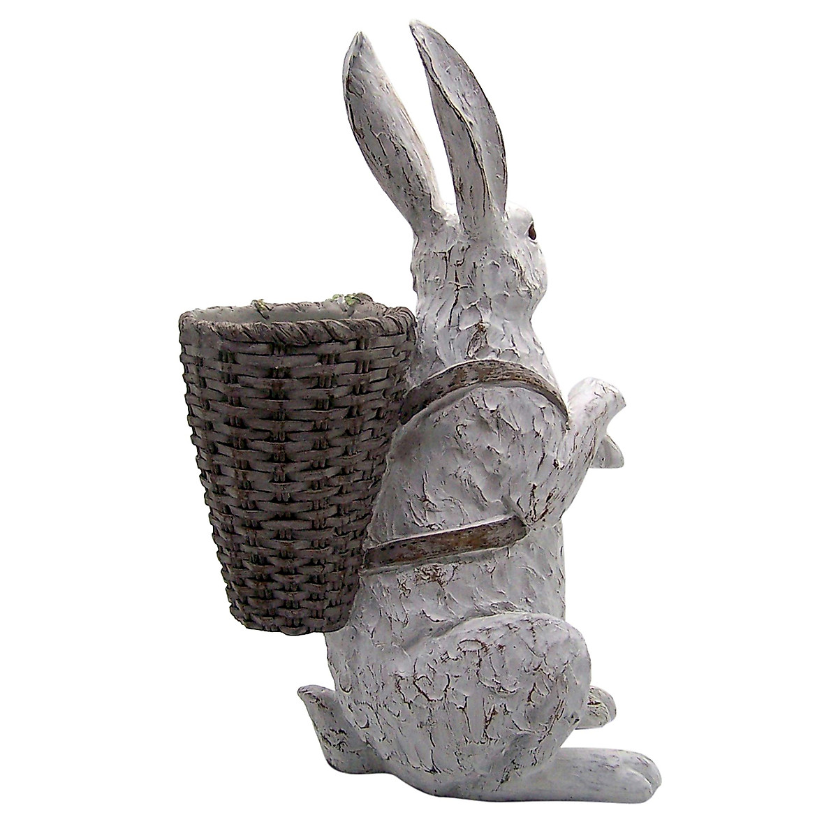 RAZ Imports Iris Garden 20.25" Rabbit with Basket On Back Figurine