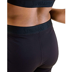 Spalding Women's Athletic Reflective Bike Short, Black, XL