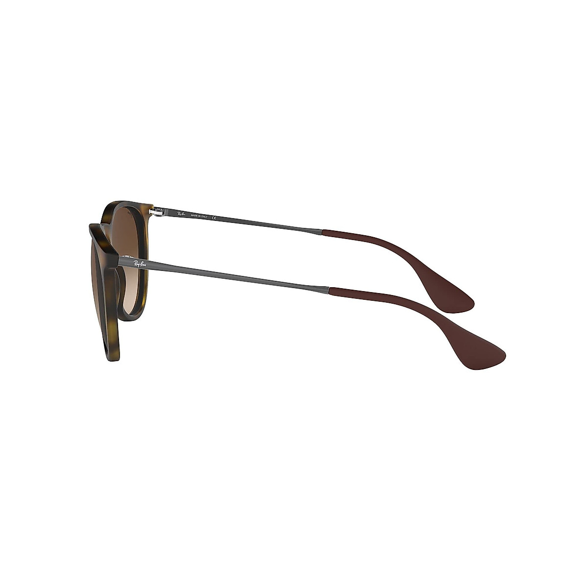 Ray-Ban RB4171 Erika Round Sunglasses, Rubber Havana/Brown Gradient Dark Brown, 54 mm