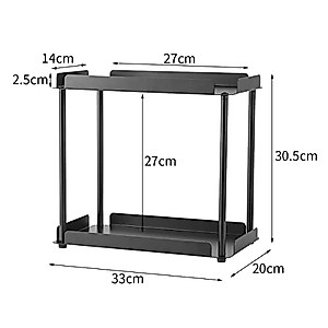 ORZ Bathroom Counter Organizer, 2 Tier Metal Storage Rack for Bathroom Kitchen Vanity Organizer and Storage, Black