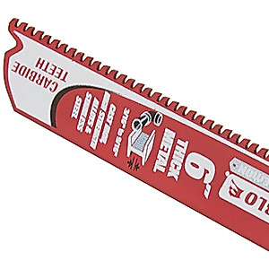 Freud DS0608CF Steel Demon Carbide-Tipped Reciprocating Blades for Thick Metal Cutting, 6-Inch