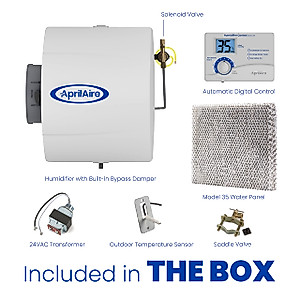 AprilAire 600 Whole-House Humidifier, Automatic High Output Furnace Humidifier, Large Capacity Whole-House Humidifier for Homes up to 5,000 Sq. Ft., White