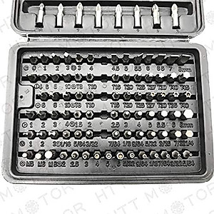 HTTMT 100 - Pcs 1/4 Torx Hex Torq Security Bit Set Tamper Proof Case Screwdriver