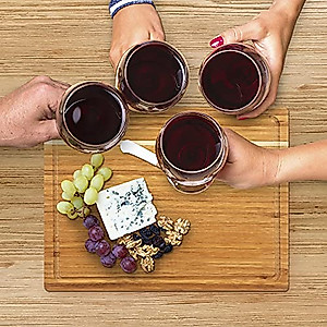 Timberr Bamboo Cutting Board - Large Wood Cutting Board with Handles and Grooves - 1 Inch Thick Wooden Chopping Block for Meat, Vegetables, and Cheeses - Makes an Excellent Serving Tray for Parties