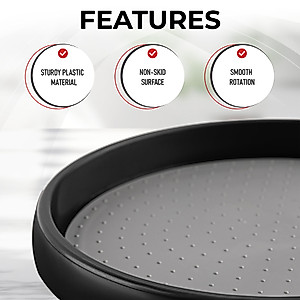 Oizeir 10 Inch Lazy Susan (Set of 4) - Non-Skid Turntable for Cabinet to Maximize Storage and Simplify Accessibility in Kitchen, Bathroom, and Pantry Spaces (Black)