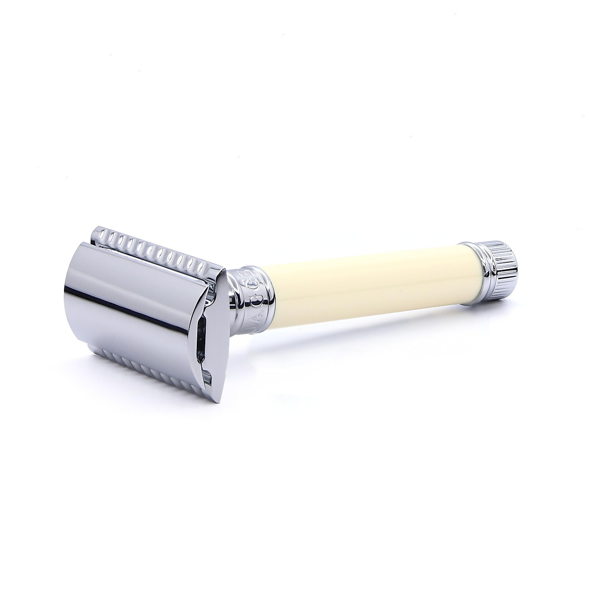 Edwin Jagger DE87BLAMZ Classic Double Edge Manual Eco-Friendly and Reusable Safety Razor for Men and Women for Shaving Cream or Soap Fits All DE Razor Blades (Imitation Ivory)