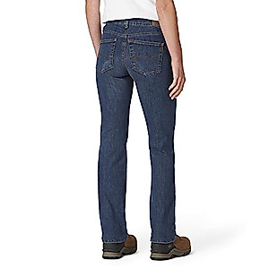 Dickies Women's Perfect Shape Denim Jean-Straight Stretch, stonewashed indigo blue, 12RG