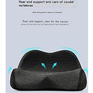 NNAA Office Chair Cushion Ergonomic Chair Pad Memory Foam Seat Cushion Back Cushion Orthopedic Coccyx Spine Mat Relieve Pressure Pad Slow Rebound Chair DeepGrey