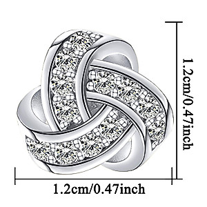 14K Gold Plated Stud Earrings | 925 Sterling Silver Post CZ Hypoallergenic Earrings Love Knot Cubic Zirconia Earrings for Women (White)