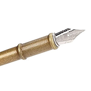 GLOGLOW Feather Pen Set, Vintage Calligraphy Quill Pen Set with 5 Nibs Stamp Pen Holder Letter Knife Spoon Empty Ink Bottle for Calligraphy Lovers Wine Red