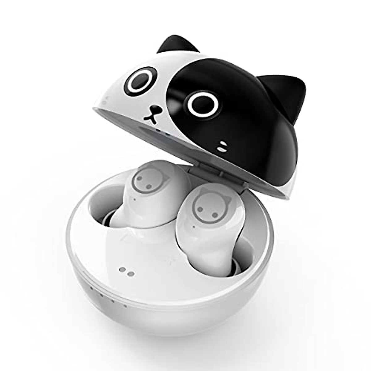 XZC Wireless Earbuds Noise Reduce Halloween Cute Little Devil Earphones for Kids Adult Waterproof Sport Stereo Headphones with Built-in Mic for iPhone/Android (Cat)