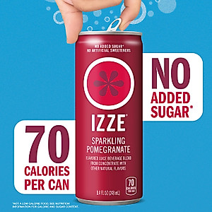 Izze Sparkling Juice, Pomegranate, 8.4 Fl Oz (Pack of 24)