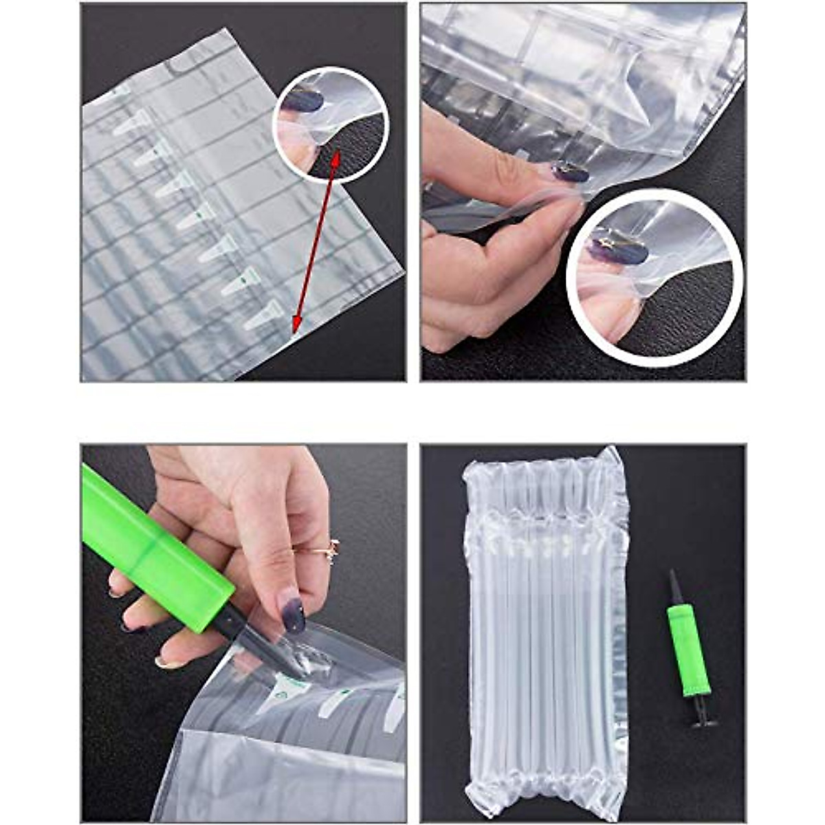 GIEMSON Wine Bottle Protector Travel Bags, 50 Packs Inflatable Air Column Packaging Bubble Cushion Wrap for Suitcase Luggage Airplane, Safety Shipping