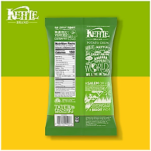 Kettle Brand Jalapeno Kettle Potato Chips, Gluten-Free, Non-GMO, 7.5 oz Bag
