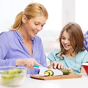 7 Pieces Ceramic Peeler Plastic Children Kitchen Knife Set, Nylon Kitchen Knife Set Ceramic Y Peeler Children's Safe Knife for Cooking Home Kitchen Vegetables Fruits Salad Cake Lettuce Bread Kids