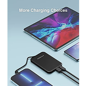 4500mAh Built in Cable Cell Phone External Battery Pack, Portable Phone Charger Power Bank 5V 2.1A Charging Mobile Phone Charger USB-C In/Out Compatible with iPhone 6/7/8/X/11/12/13/14, Heated Vest