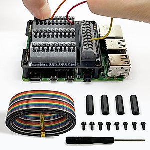 ElectroCookie Raspberry Pi GPIO Terminal Block Breakout Module, Push-in Simple Spring Connector Expansion PCB Shield