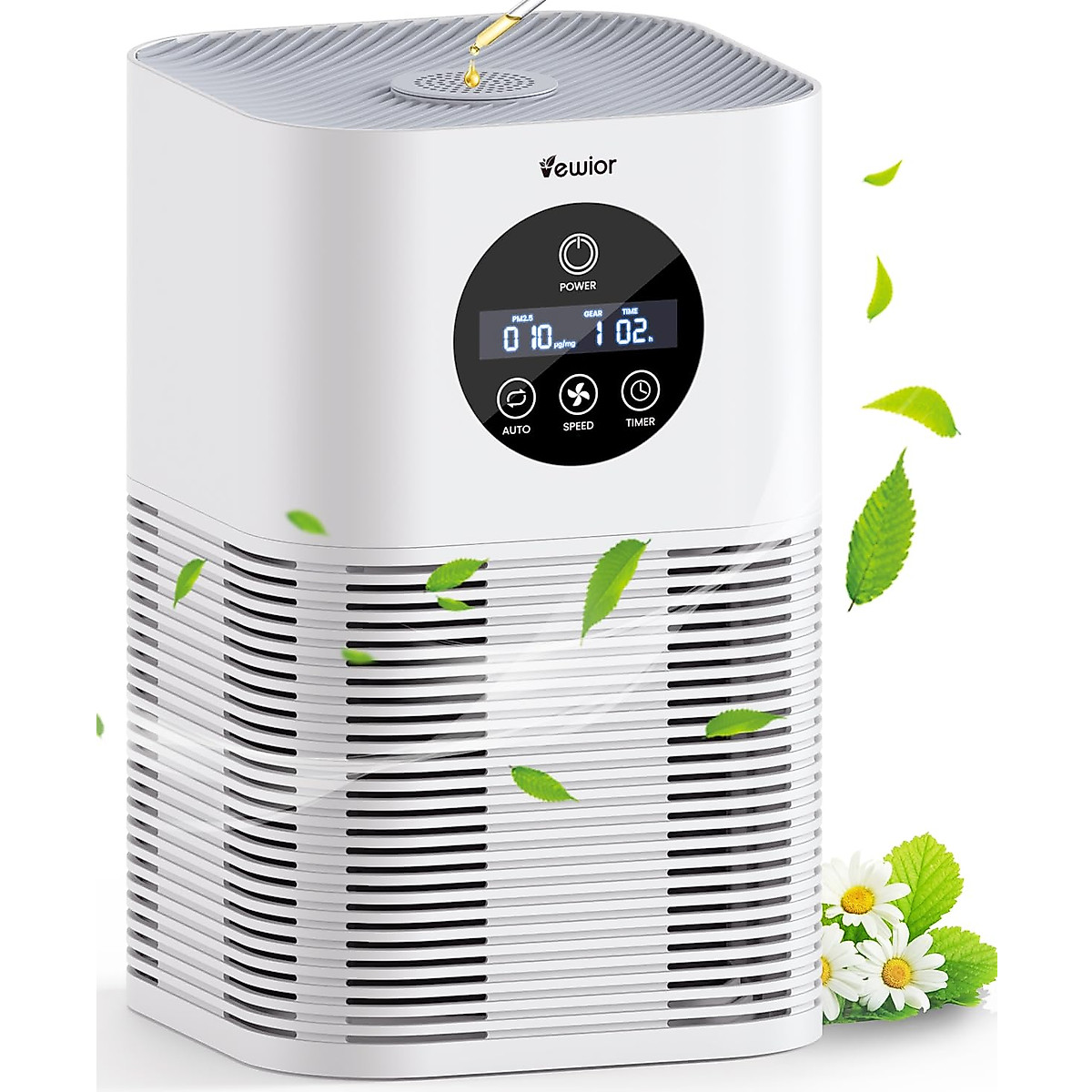 Air Purifiers for Home Large Room up to 600 Ft², VEWIOR H13 True Hepa Air Purifiers for Pets Hair, Dander, Smoke, Pollen, 3 Fan Speeds, 6 Timer Air Cleaner