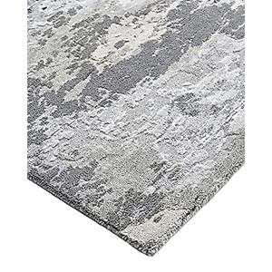 One of a Kind Hand Knotted Hand Made Wool Contemporary Contemporary Gray 8 x 10 Area Rug