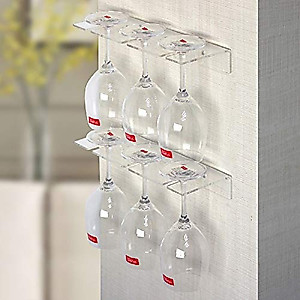 Wine Glass Holder Under Cabinet Goblet Wine Glass Holder Kitchen Cabinet Storage Rack Cup Hook Tableware Storage Rack Suitable for bar Kitchen (1 Set)