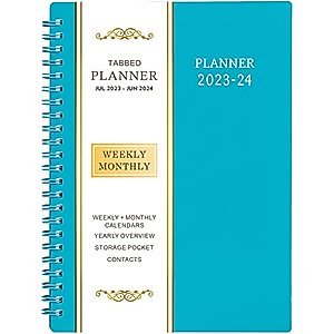 2023-2024 Academic Planner - Planner 2023-2024, 2023-2024 Planner Weekly and Monthly with Tabs, July 2023 - June 2024, 6.25" × 8.3", Strong Twin-Wire Binding, Round Corner, Improving Your Time Management Skill