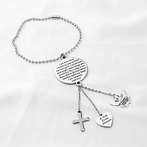 CYTING I Am More Than A Memory You Will Feel Our Love Grow Hanging Ornaments Car Pendant with Guardian Angel Cross Charm (Angel Cross car Pendant Charm)