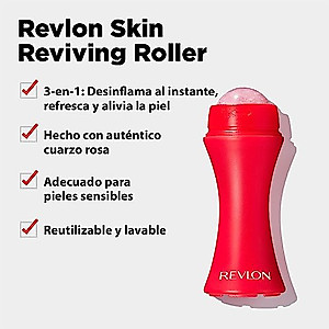 Revlon Skin Reviving Roller with Rose Quartz for All-Day Facial Reviving & Brightening, Compact & Reusable, Gentle on Skin, 1 count