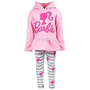 Barbie Toddler Girls Peplum Fleece Hoodie & Peplum Leggings Pink 5T