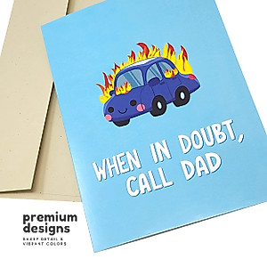 Sleazy Greetings Funny Happy Father's Day Greeting Card | Cheeky Birthday Card For Dad | Bday Card with Envelope (When In Doubt Call Dad)