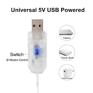 Led Curtain Lights, 300 LED Curtain String Light with 8 USB Modes Remote for Christmas Bedroom Party Wedding Home Garden Wall Decorations(Warm White)