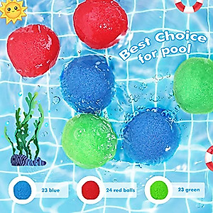 Reusable Water Balloons, 70 Pcs Water Balls, Cotton Balls for Water Fight Outdoor, Splash Summer Fun Toys for Kids Outside, Water Soaker Balls for Pool Trampoline and Beach, Summer Activities Balls