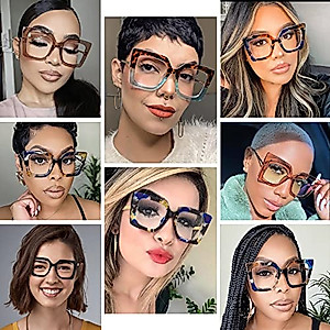 Outray Stylish Blue Light Glasses Non Prescription Frames for Women Cat Eye Fake Glasses Computer Glasses Anti Glare & UV