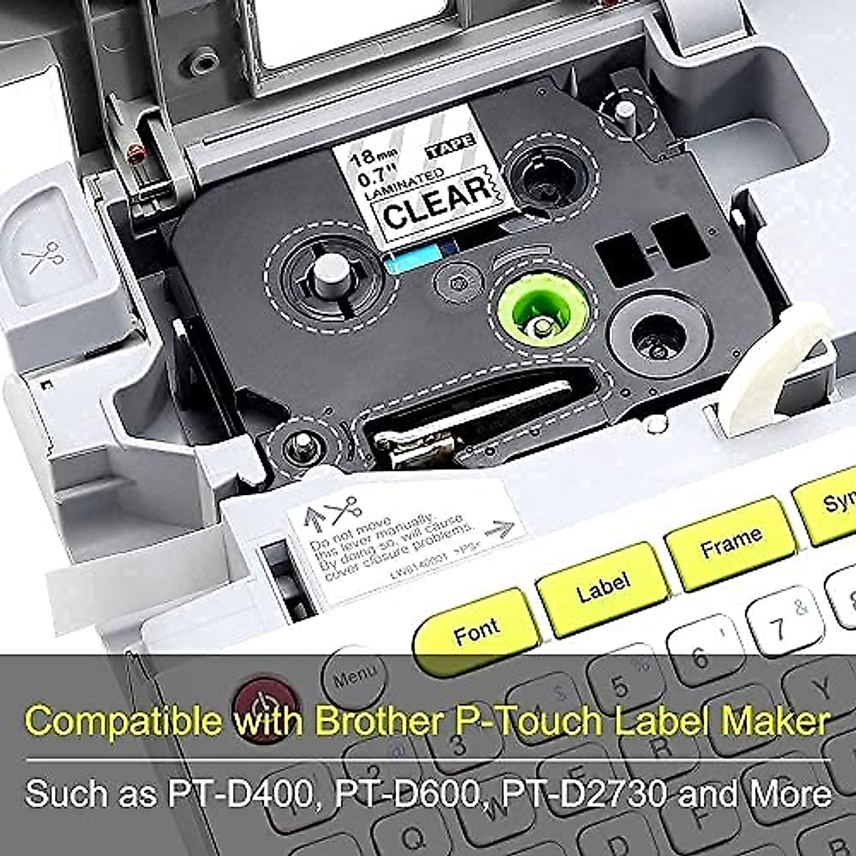 18mm Label Tape Compatible with Brother P Touch TZ Tape 18mm 0.7 Laminated White/Clear Tape Tz Tape TZe-241 TZe241 TZ-241 TZ241 TZe-141 TZe141 TZ-141 TZ141 3/4 Inch Tape, Total 8-Pack