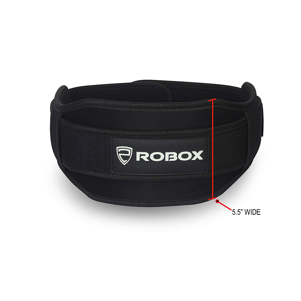 ROBOX Weight Lifting Belt, Gym, Back Support, Bodybuilding, Fitness, Training, Lumbar Support, Neoprene Workout Belt for Men and Women (Medium, Full Black)