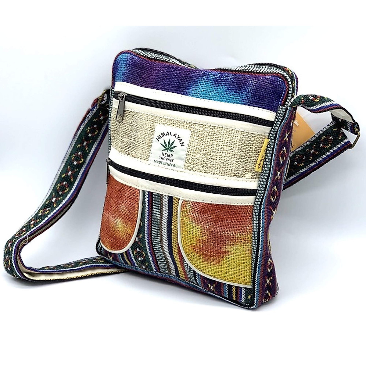 Tie Dye Himalaya Hemp Hobo Tablet crossbody bag Hippie Bag Festival Bag Travel Bag 100% Himalaya Hemp|100 VEGAN| FAIR TRADE | Handmade with Love.