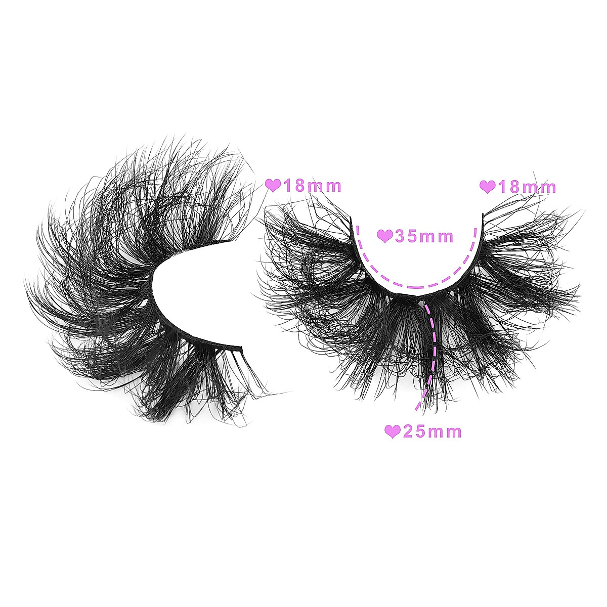 ALPHONSE Lashes 25MM Fluffy Mink False Lashes 8D High Volume Long Thick Dramatic Crossed Fake Eyelashes Pack 4 Pairs