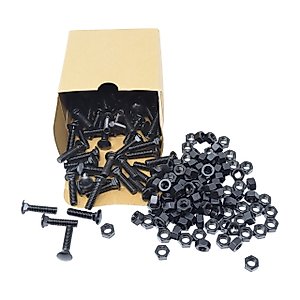 Black Carriage Bolts 5/16in x 1-1/4in (100 Count) Includes Nuts
