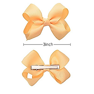 80 PCS Boutique Grosgrain Ribbon Pinwheel 3" Hair Bows Alligator Clips For Babies Toddlers Teens