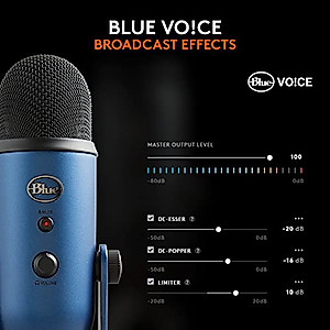 Logitech for Creators Blue Yeti USB Microphone for Gaming, Streaming, Podcasting, Twitch, YouTube, Discord, Recording for PC and Mac, 4 Polar Patterns, Studio Quality Sound, Plug & Play-Midnight Blue